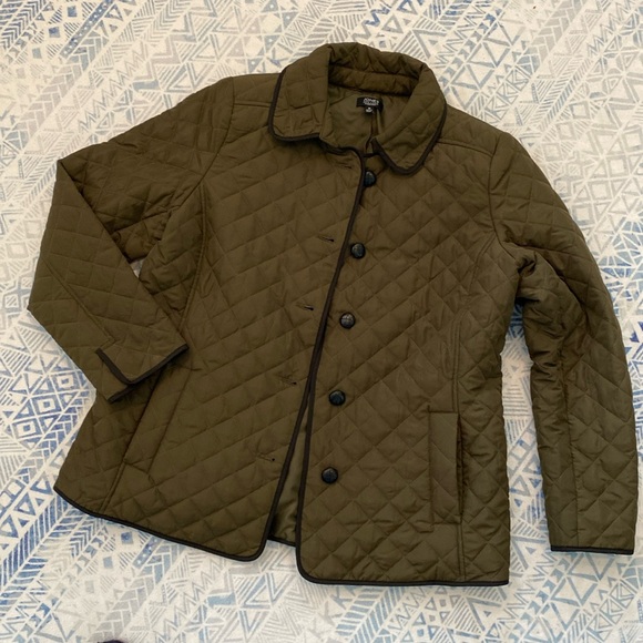 Jones New York | Jackets & Coats | Jones New York Green Quilted Jacket ...